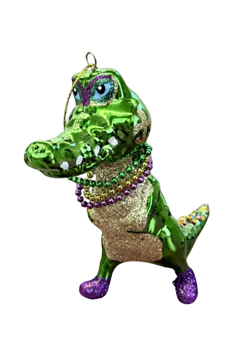 Mardi Gras Alligator Ornament | New Orleans Christmas Tree Decoration ...